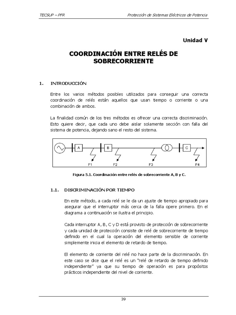 5 - Coordinacion Entre Reles de Sobrecorriente | PDF | Relé | Energia electrica