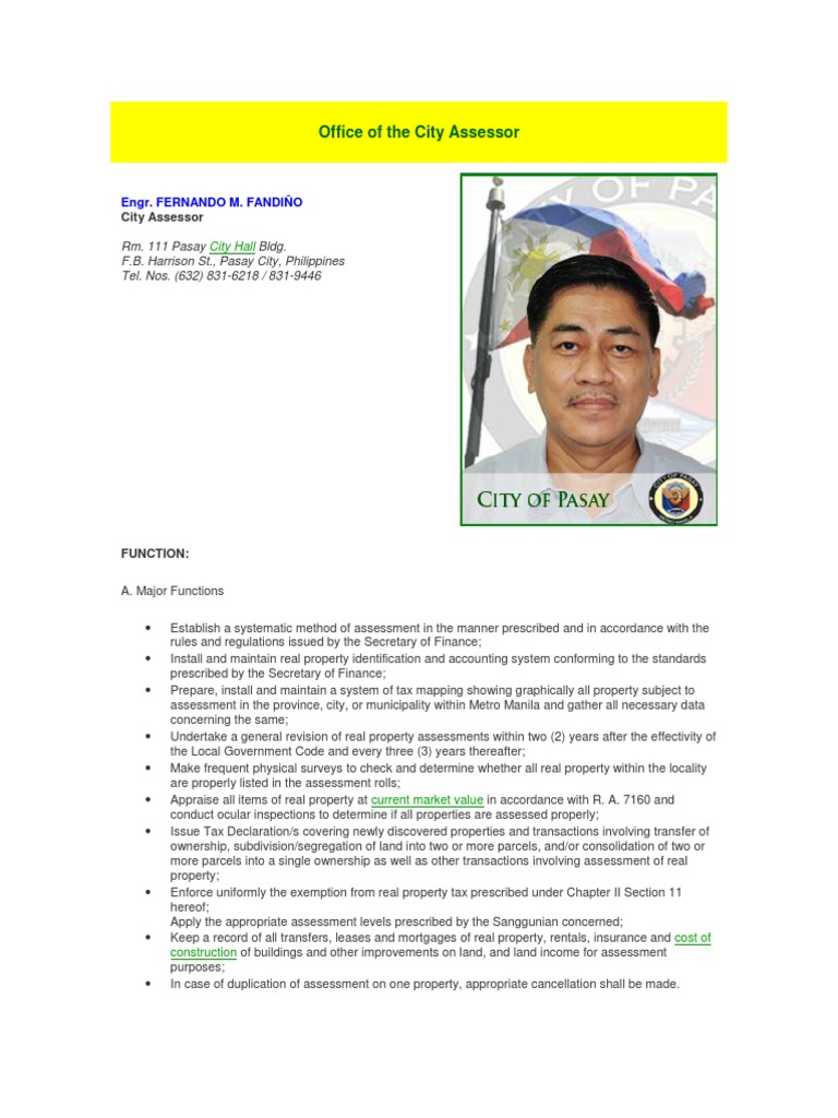 Office of The City Assessor | PDF | Notary Public | Taxes