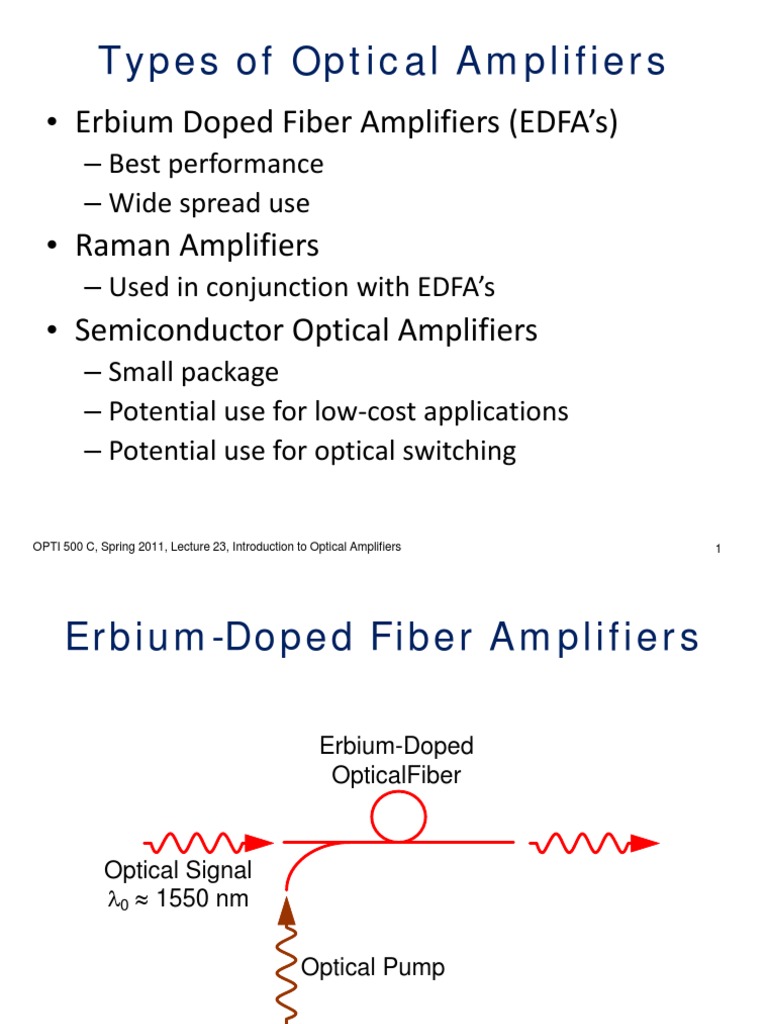 Overview of Optical Amplifier Types | PDF | Electronics | Electrical ...