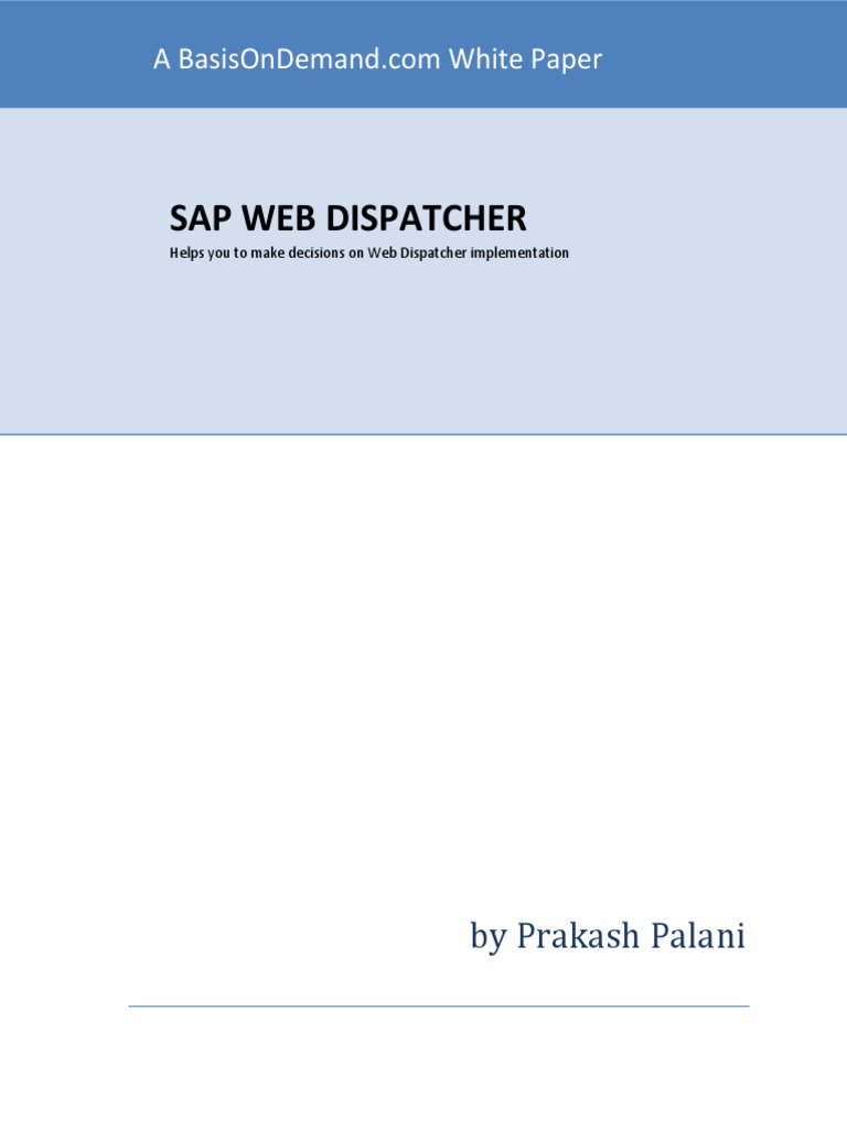 SAP Web Dispatcher | Load Balancing (Computing) | Transport Layer Security
