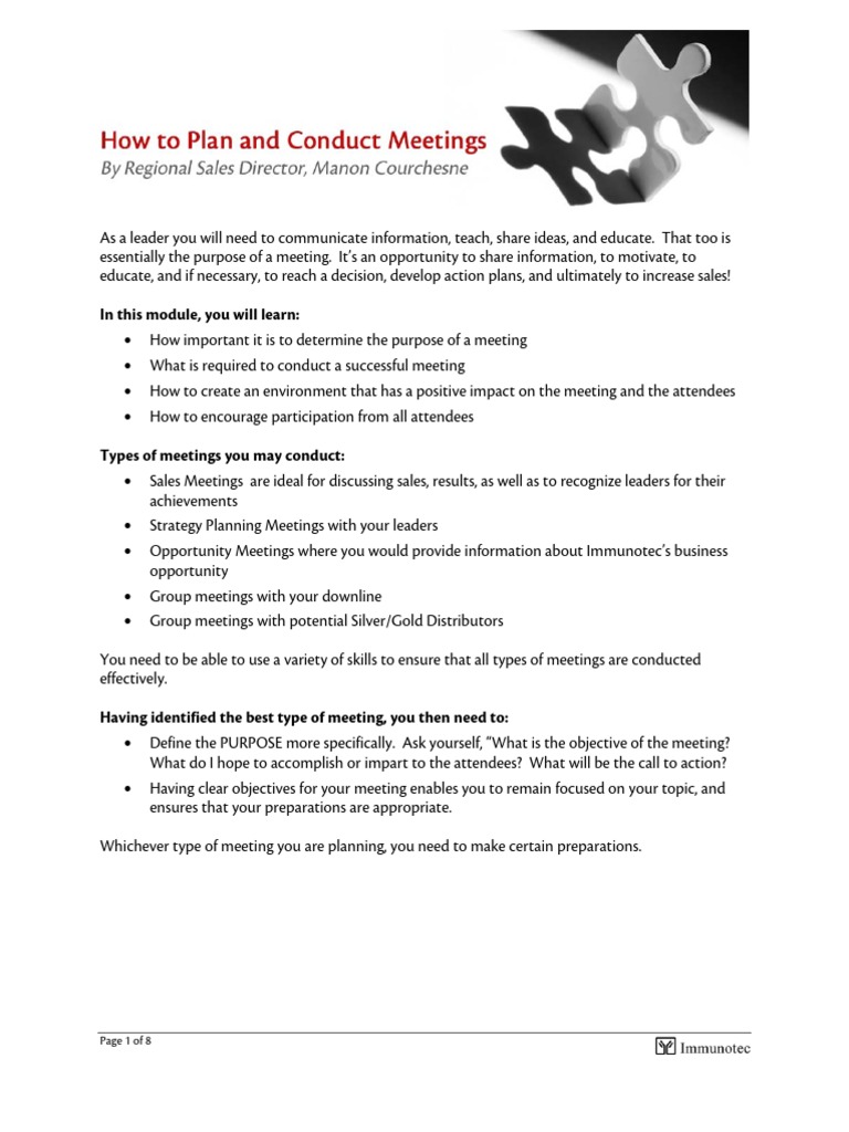 How To Plan and Conduct Meetings | PDF | Nonverbal Communication | Question