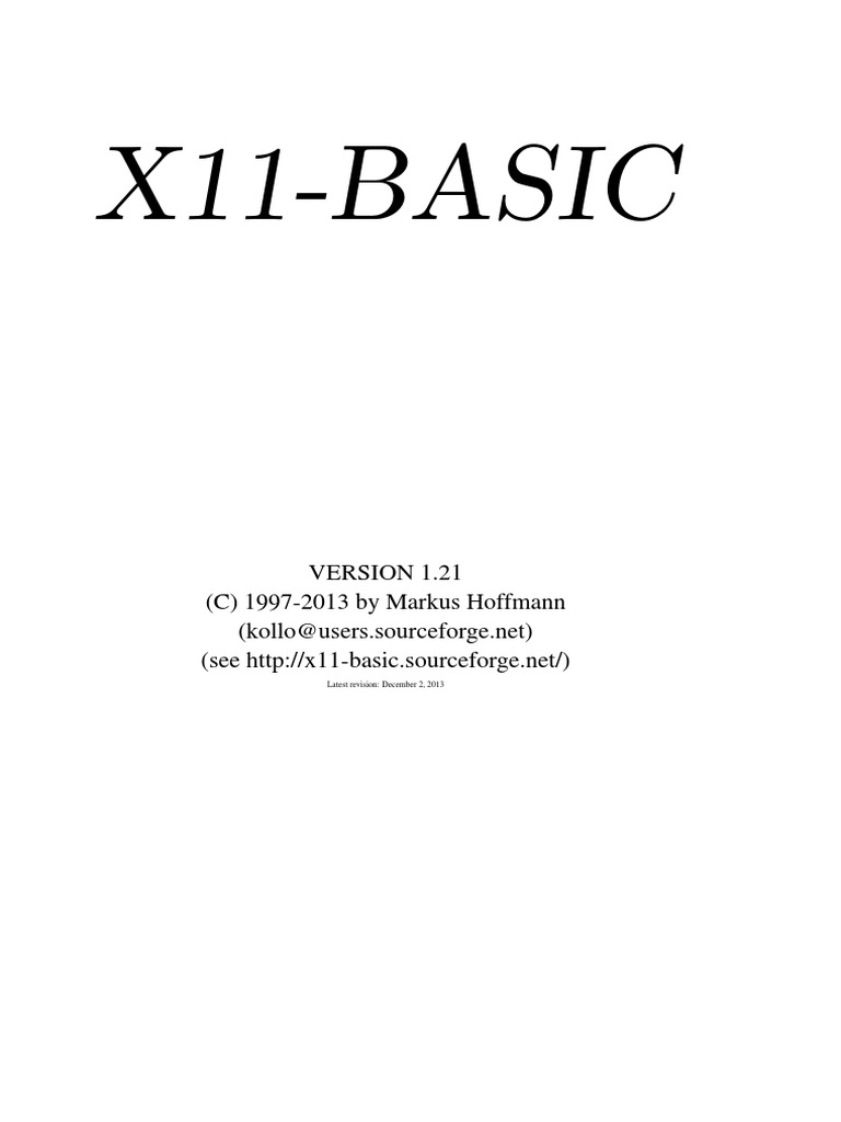 X11 Basic Manual | PDF | Free Software | Linux Distribution