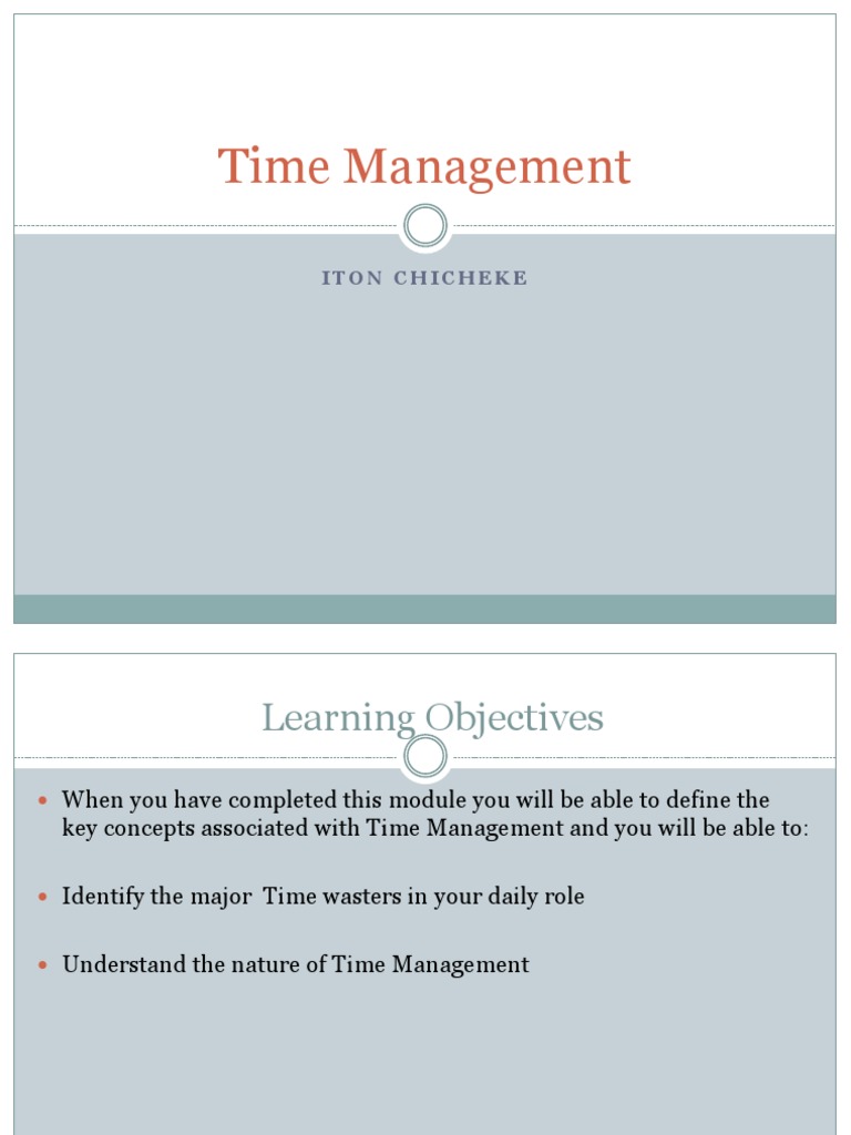 Time Management Training Slides | PDF | Time Management | Professional ...