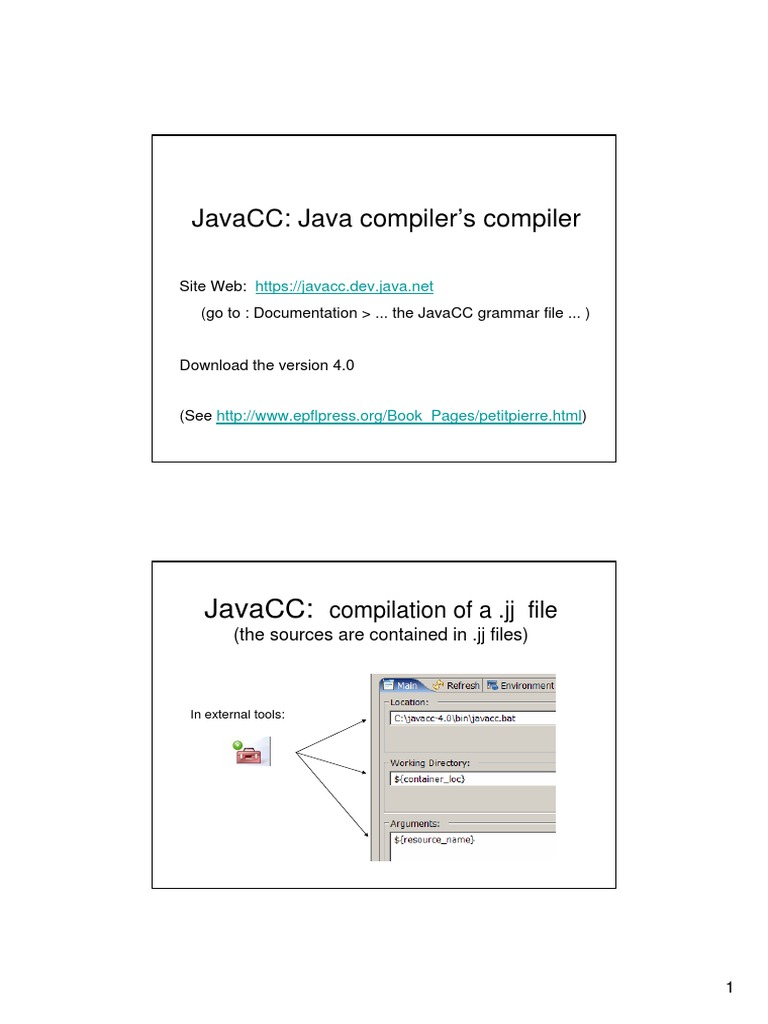 JavaCC Intro | Download Free PDF | Parsing | Syntax (Logic)