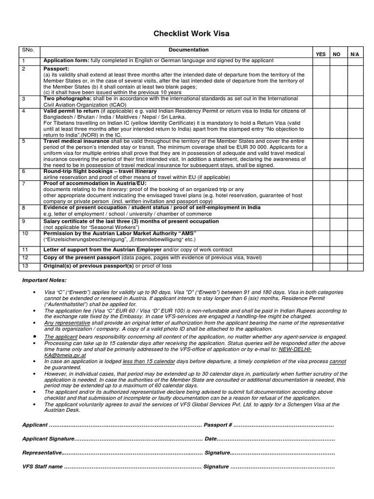 Docs For Austria Work Permit | PDF | Travel Visa | Passport