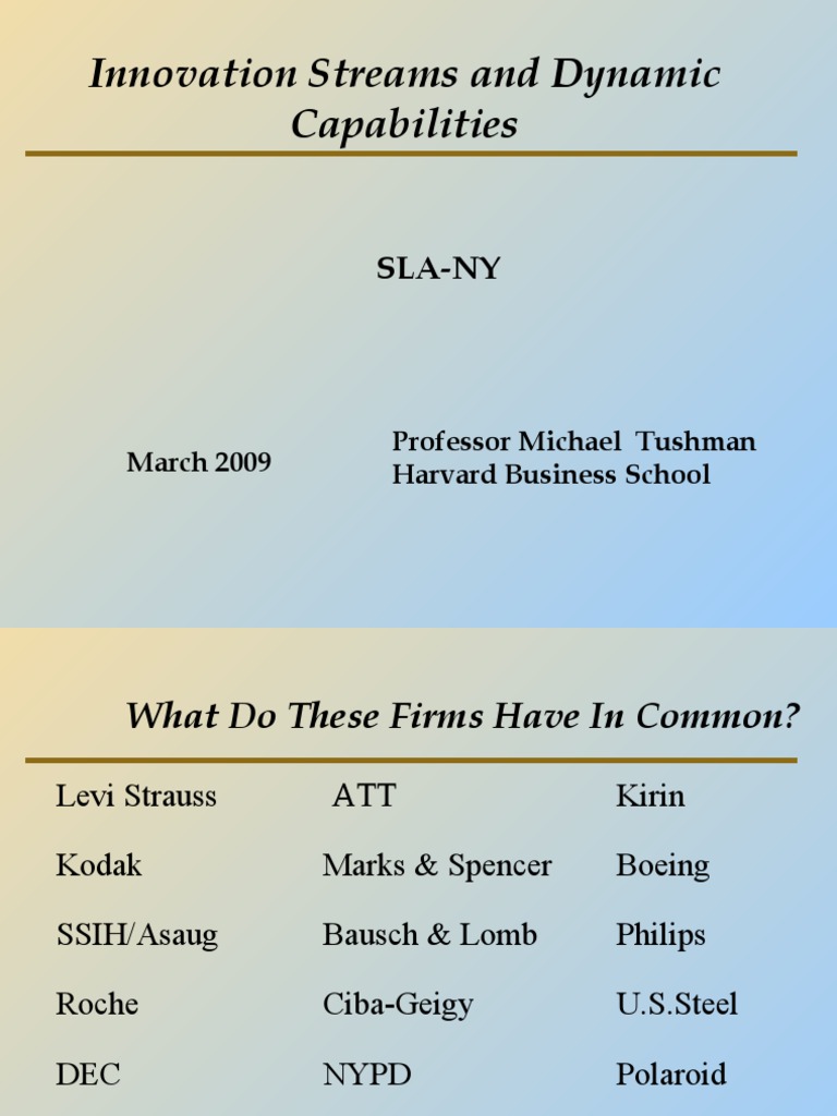 Innovation Streams and Dynamic Capabilities | PDF | Marketing | Business