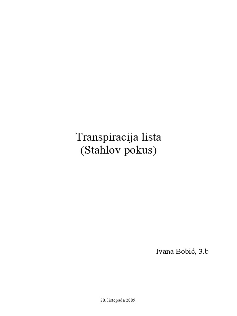 Transpiracija Lista | PDF