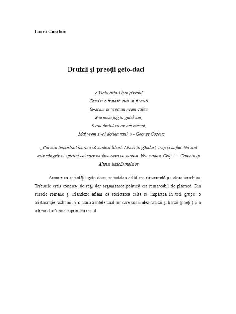 Druizii Si Preotii Daci | PDF