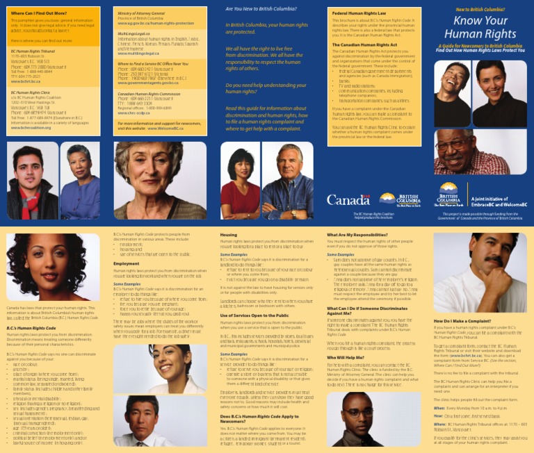 Human Rights Guide for BC Newcomers | PDF | British Columbia ...