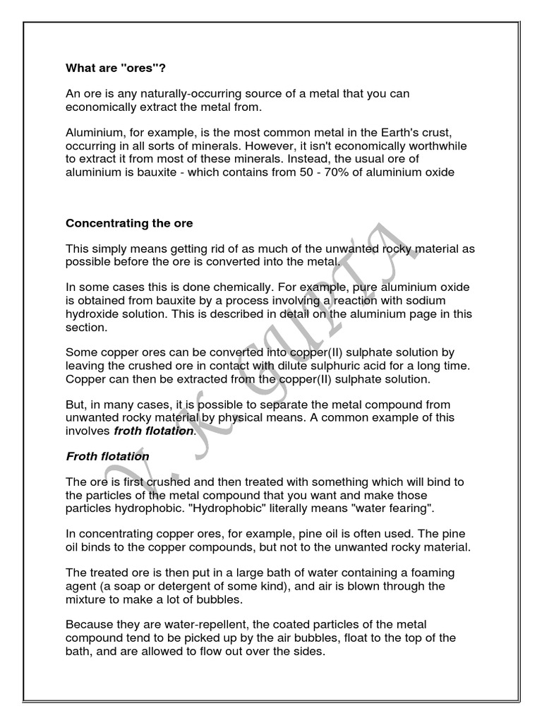 Metallurgy Notes | PDF | Iron | Steel