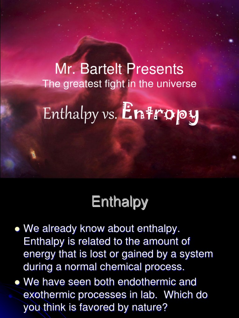 Enthalpy Vs Entropy | PDF | Enthalpy | Entropy