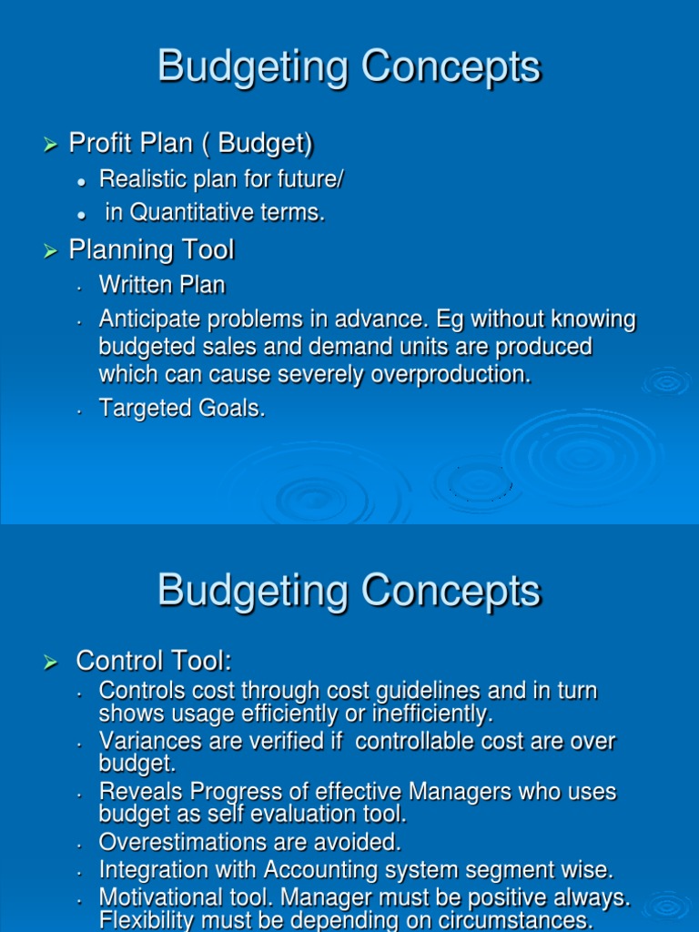 Budgeting Concepts | PDF | Profit (Accounting) | Budget