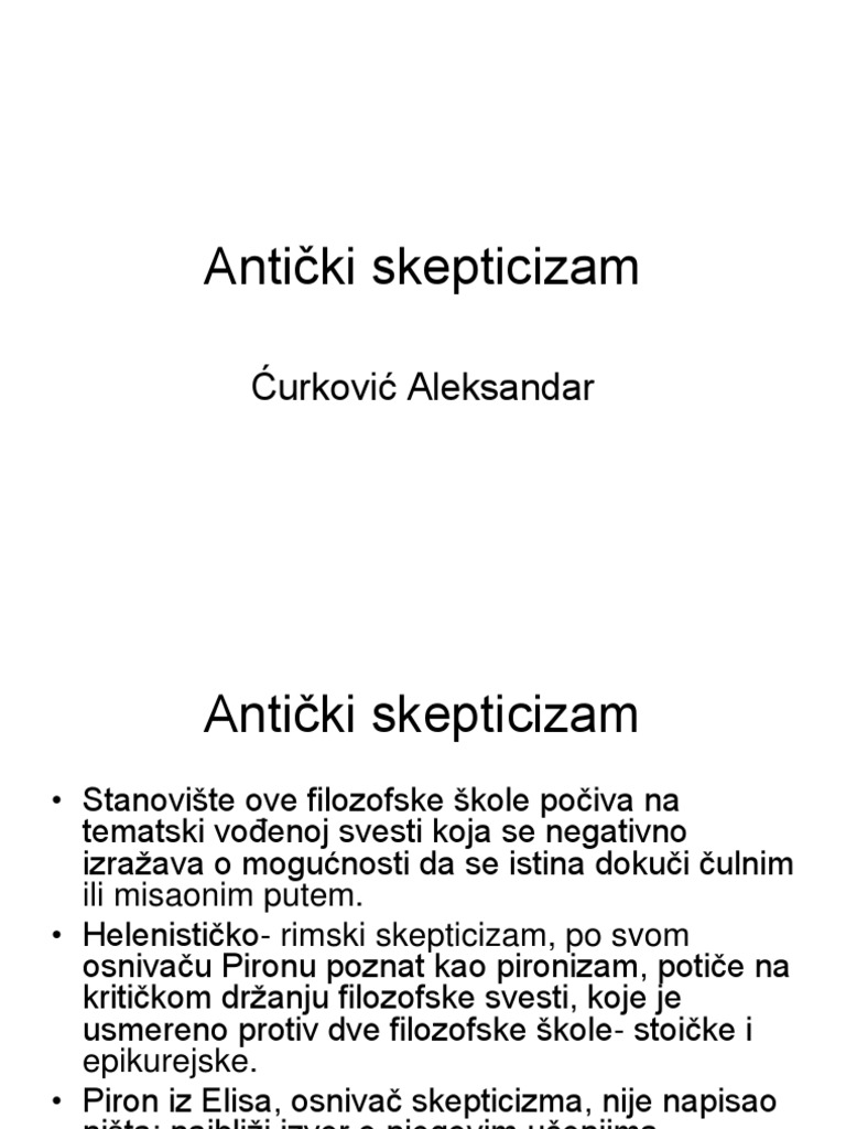 Anticki Skepticizam | PDF