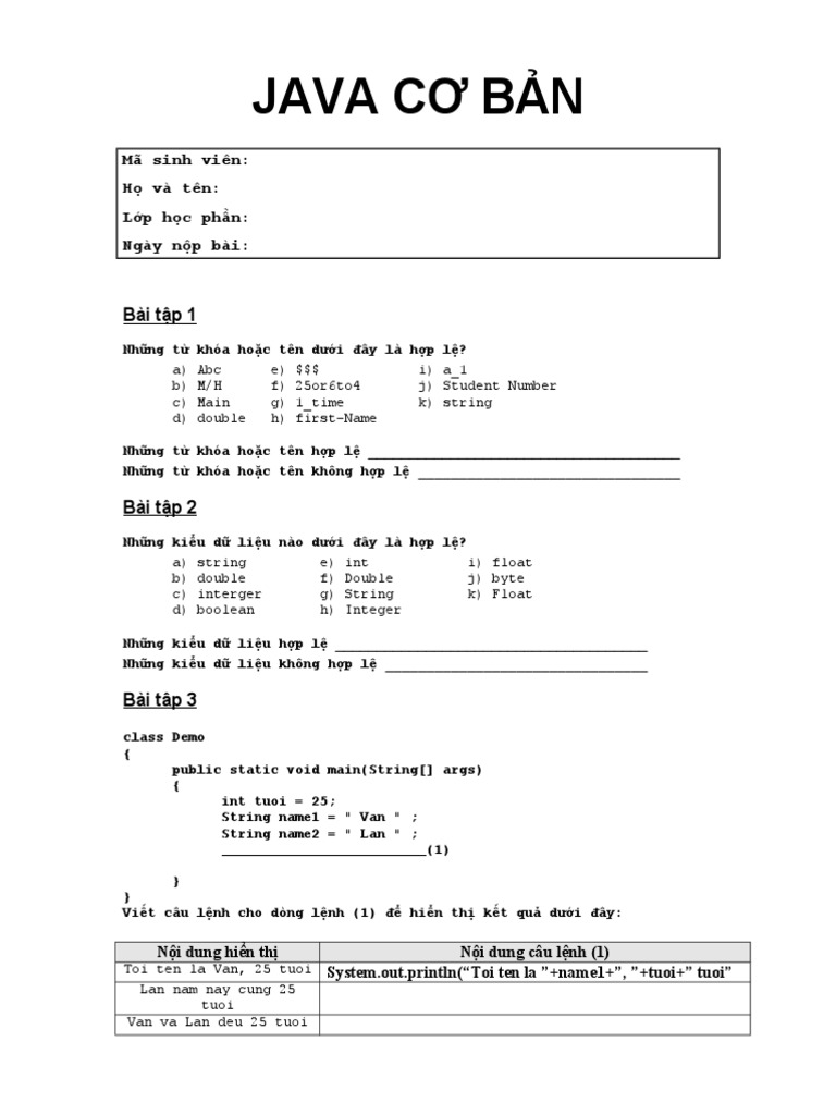 Bai Tap Thuc Hanh Lap Trinh Huong Doi Tuong Java Co Ban - T I 123doc ...