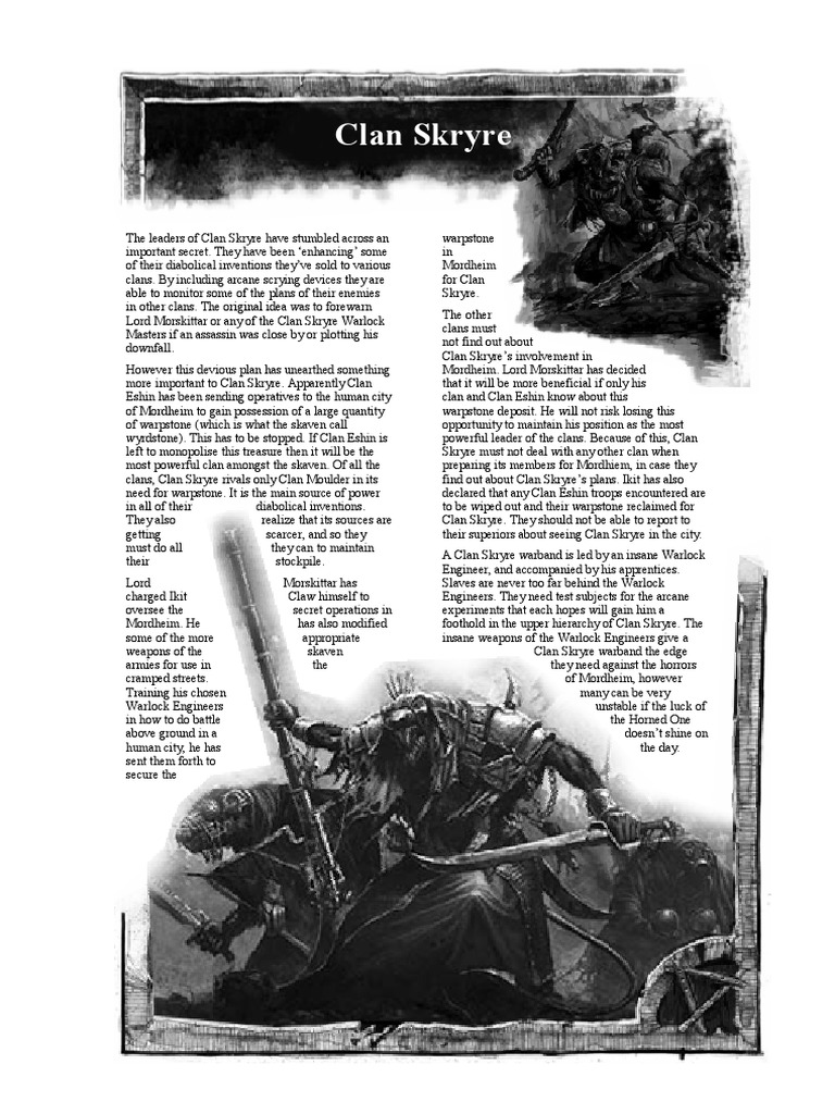 Clan Skryre | PDF | Shield | Magician (Fantasy)