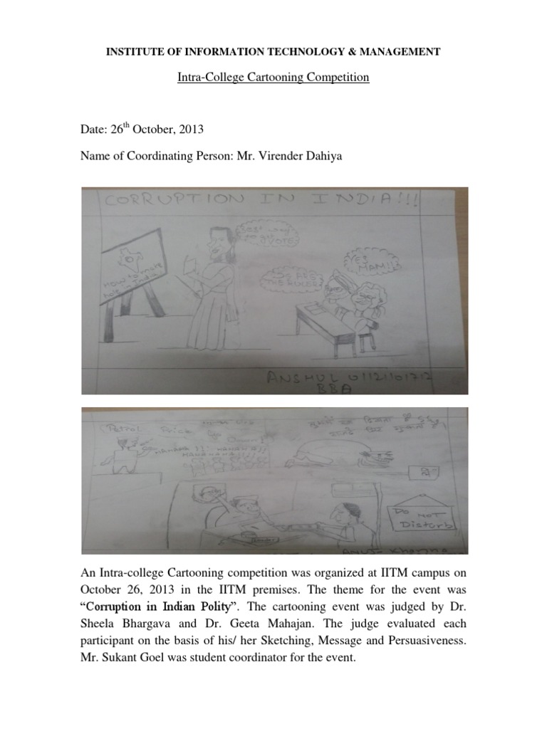 Report On Cartooning Competition | PDF