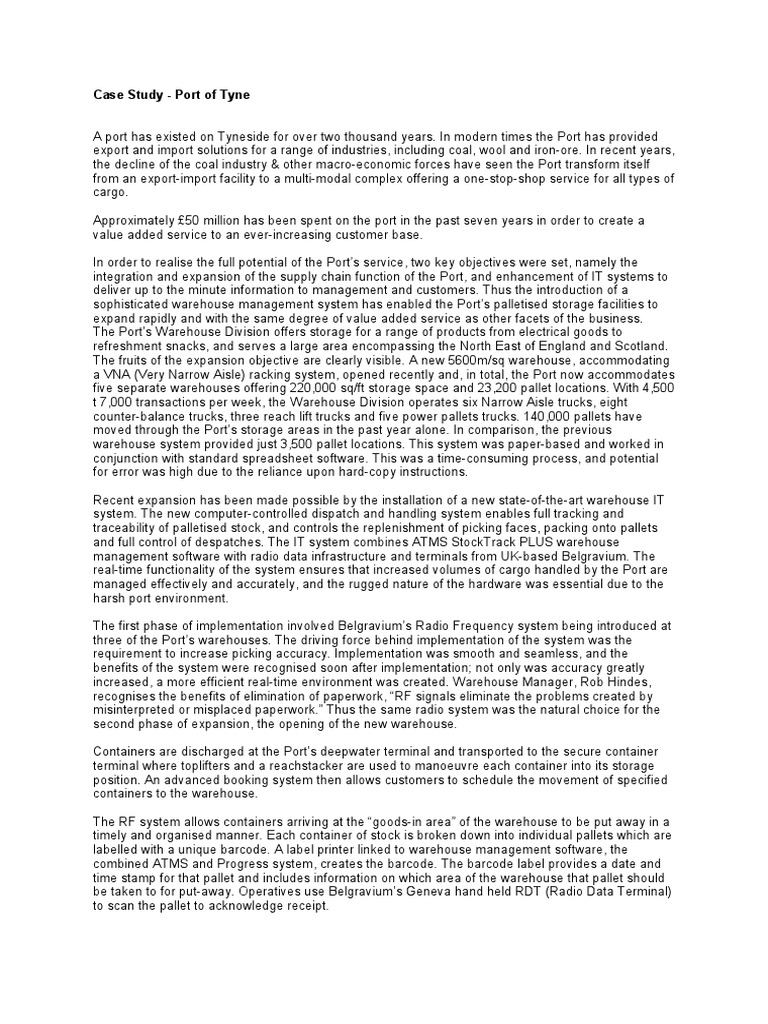 Case Study On Warehouse Management | PDF | Warehouse | Industries