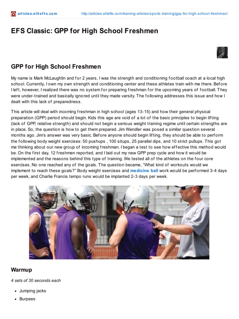 Classic GPP For High School Freshmen | PDF | Athletic Sports | Physical ...