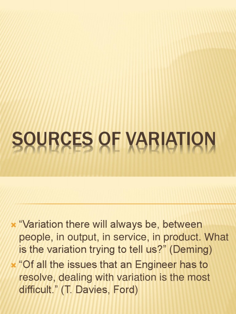 Sources of Variation | Cognition | Psychology & Cognitive Science