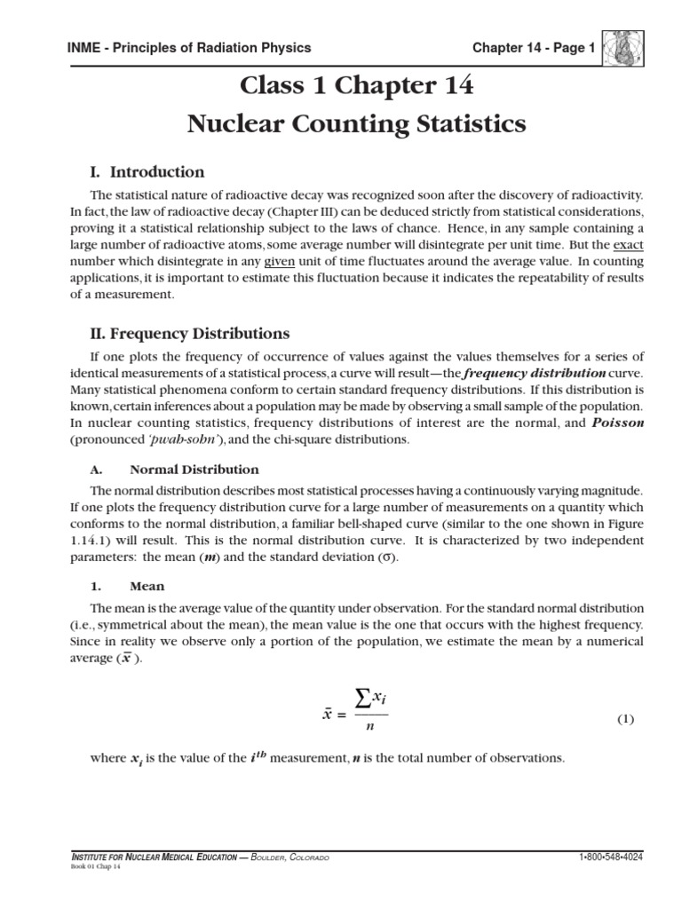 Nuclear Counting Statistics Explained | PDF | Normal Distribution ...
