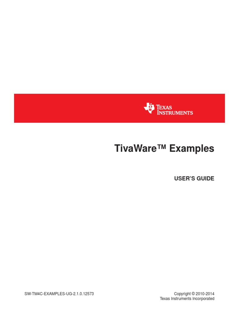 SW TM4C Examples Ug 2.1.0.12573 | PDF | License | Computing