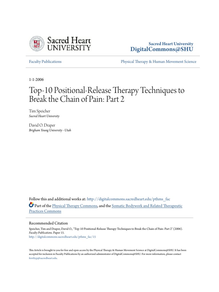 Top-10 Positional-Release Therapy Techniques To Break The Chain o | PDF ...