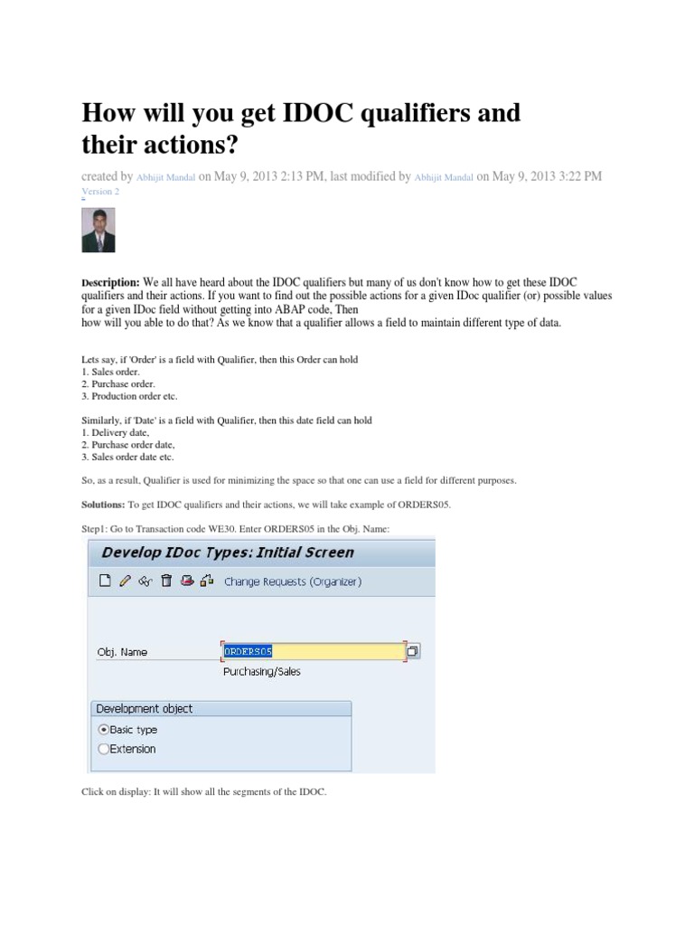 How Will You Get IDOC Qualifiers and Their Actions | PDF | Computers