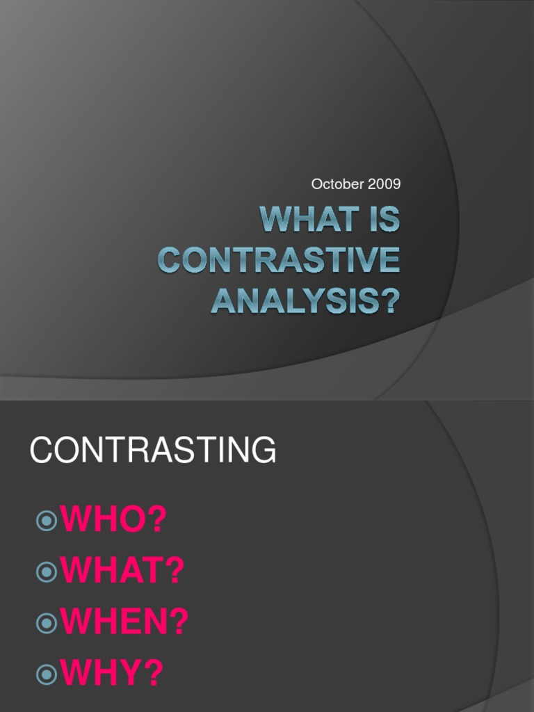 What Is Contrastive Analysis | PDF | Linguistics | Semiotics