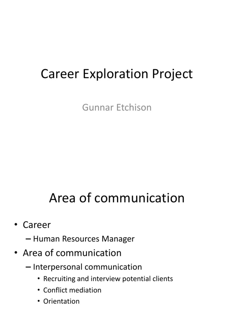 Career Exploration Project: Gunnar Etchison | PDF