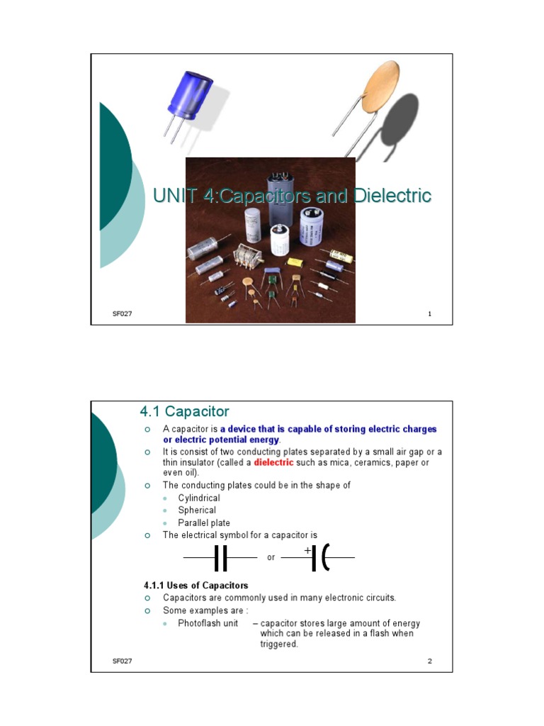 Capacitors and Dielectrics | PDF | Capacitor | Dielectric