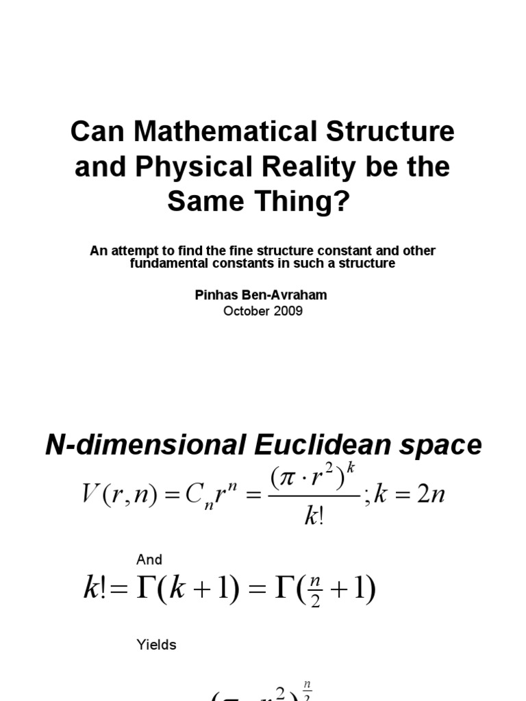 Mathematical Structure and Physical Reality | PDF | Momentum | Space