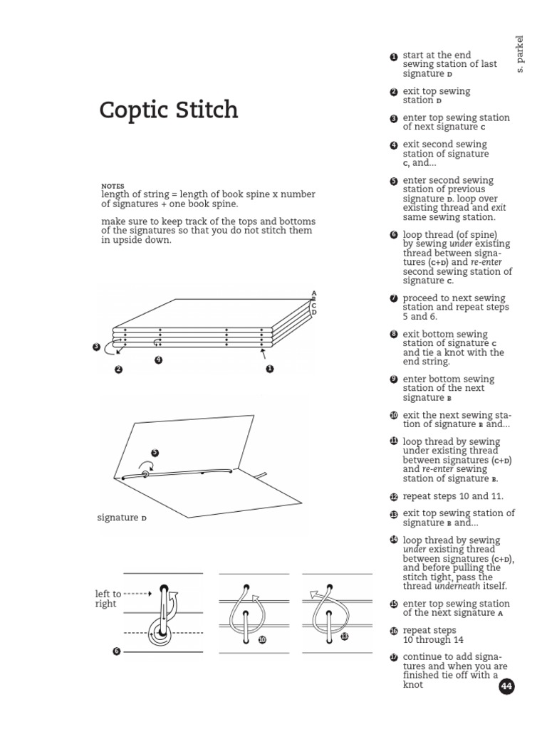 Coptic Stitch Binding Instructions | PDF