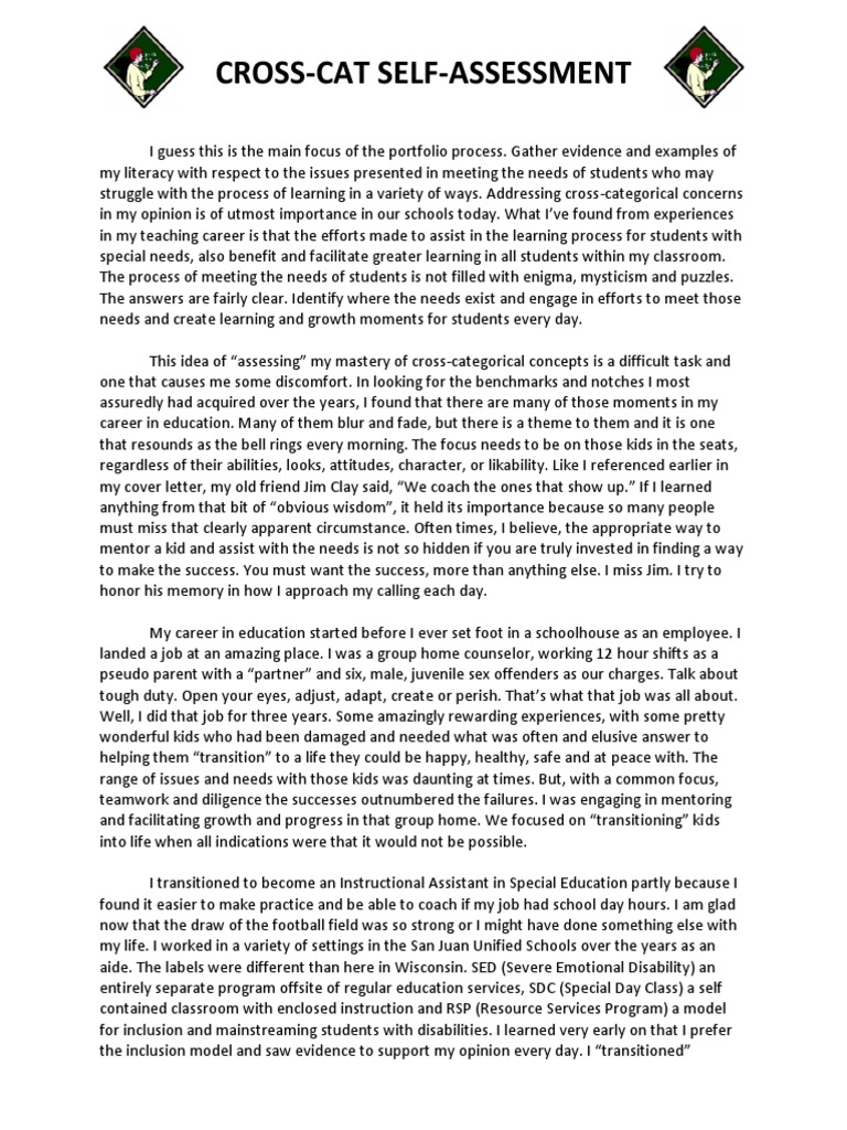 Uwp CCCP Cross-Cat Self-Assessment | PDF | Inclusion (Education ...