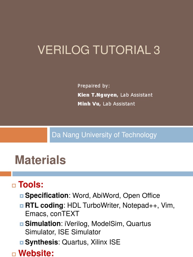 Verilog Tutorial 3 - Kien 082009 | PDF | Integrated Circuit | Field ...