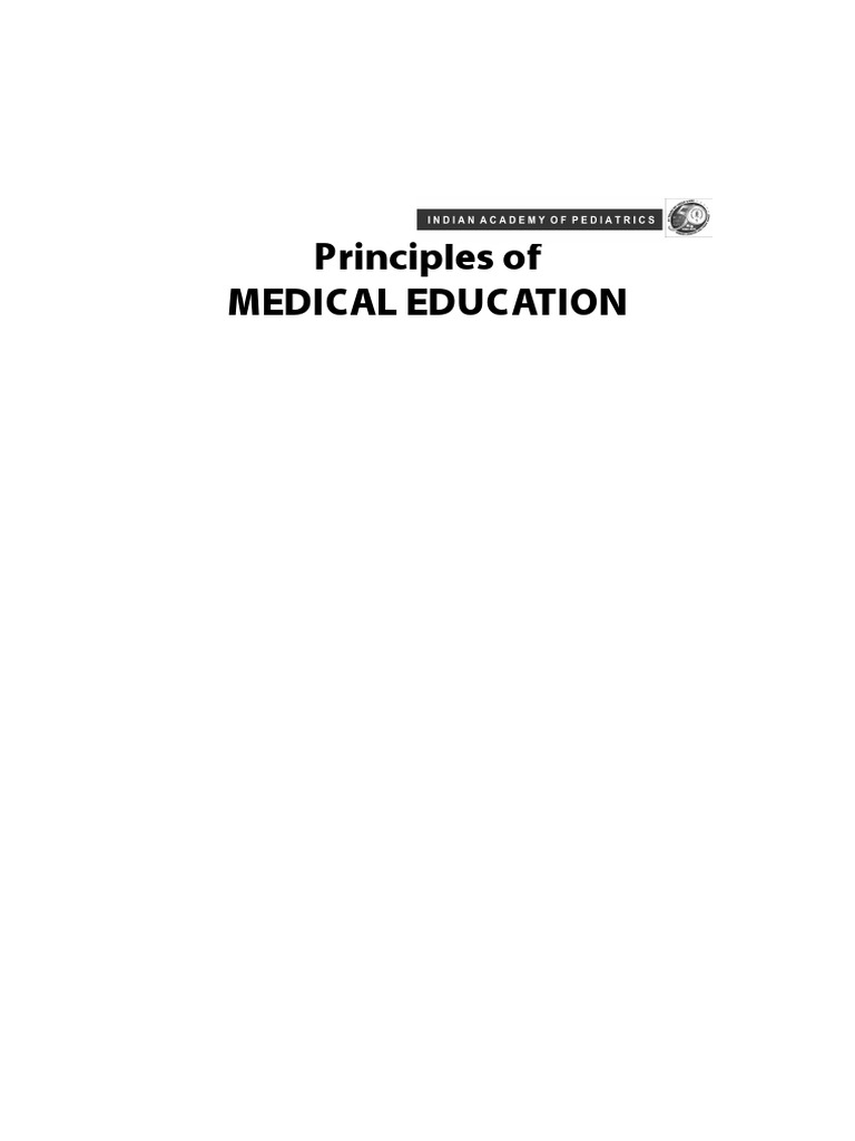 Principles of Medical Education | PDF | Curriculum | Educational Assessment