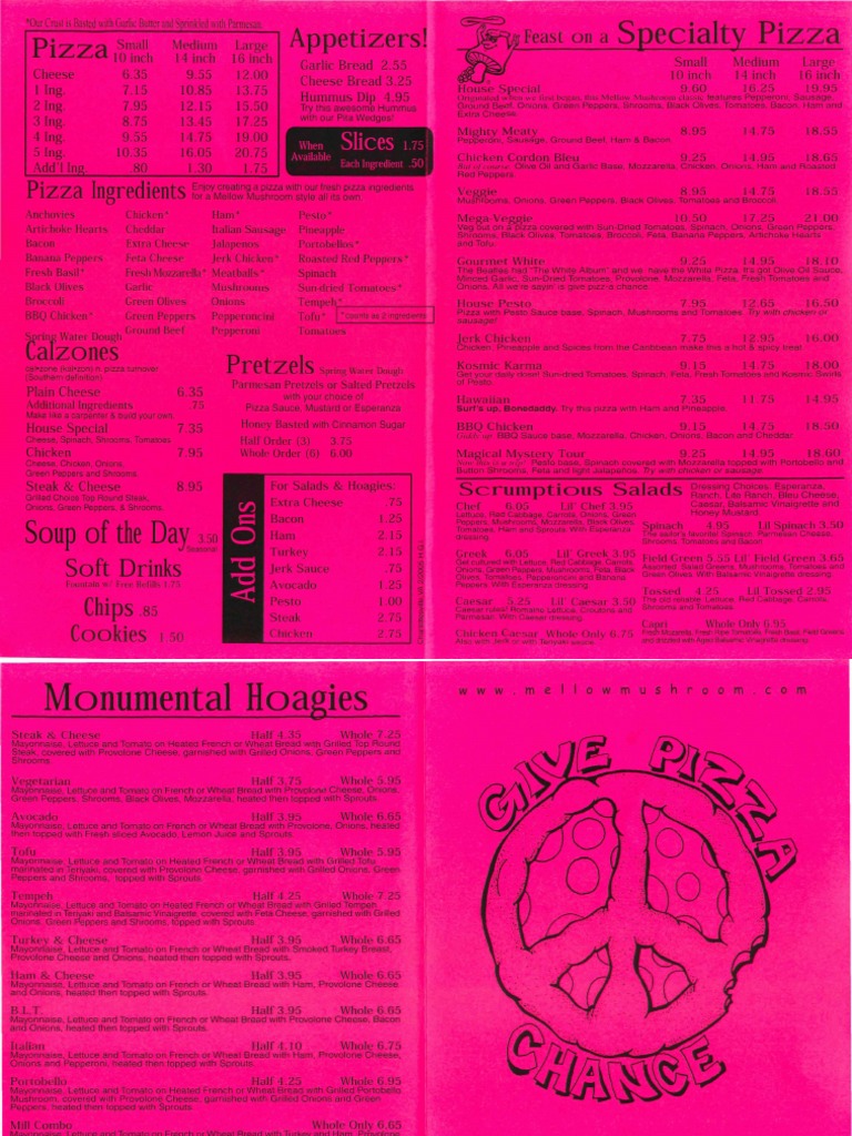 Mellow Mushroom Menu | PDF | Salad | Pizza