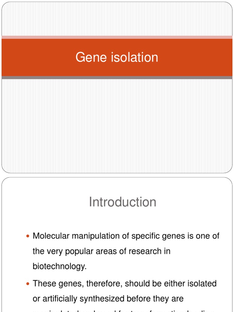 Gene Isolation | PDF | Complementary Dna | Gene