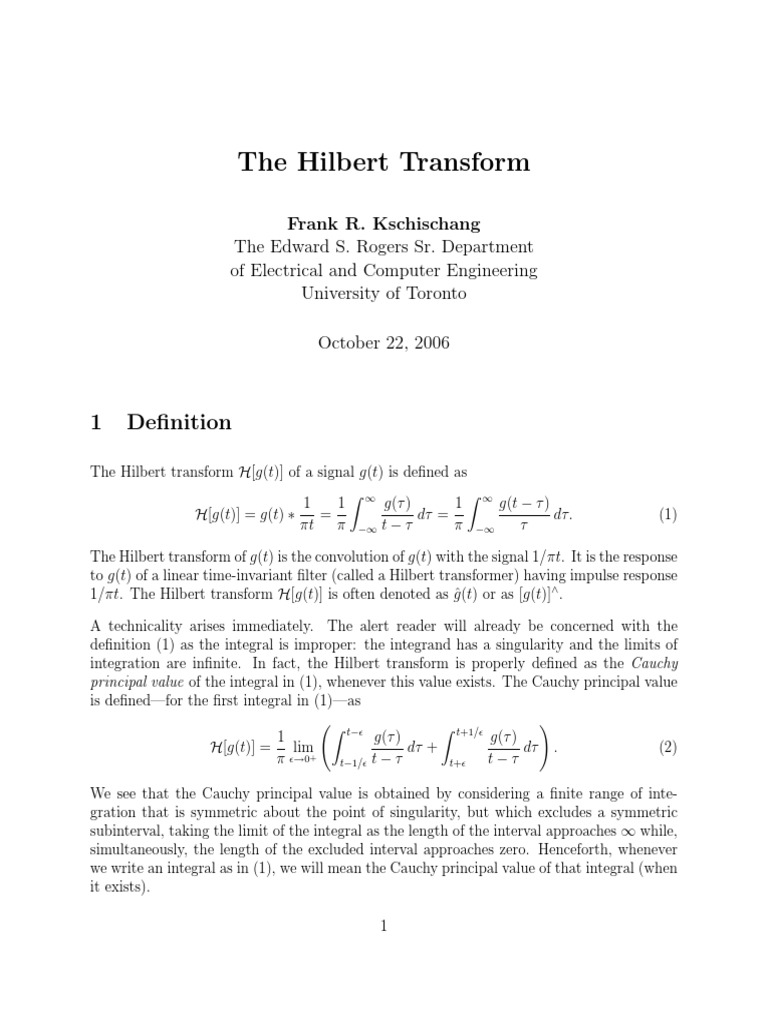 Hilbert Transform | PDF