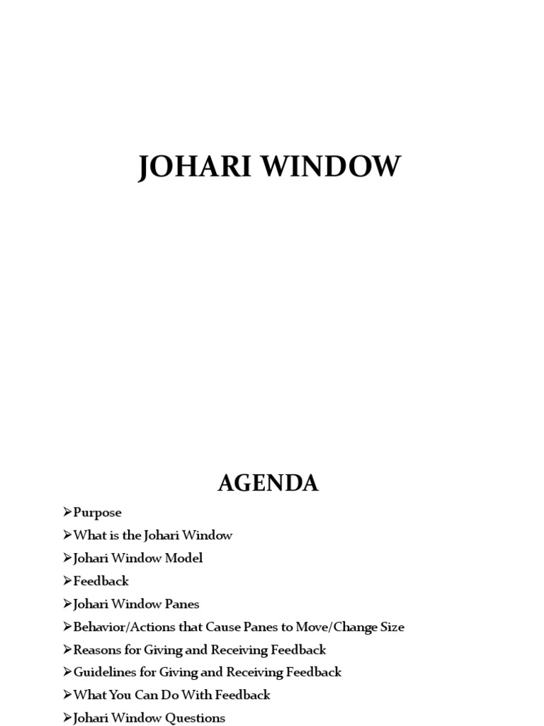 Johari Window | PDF | Social Psychology | Behavior