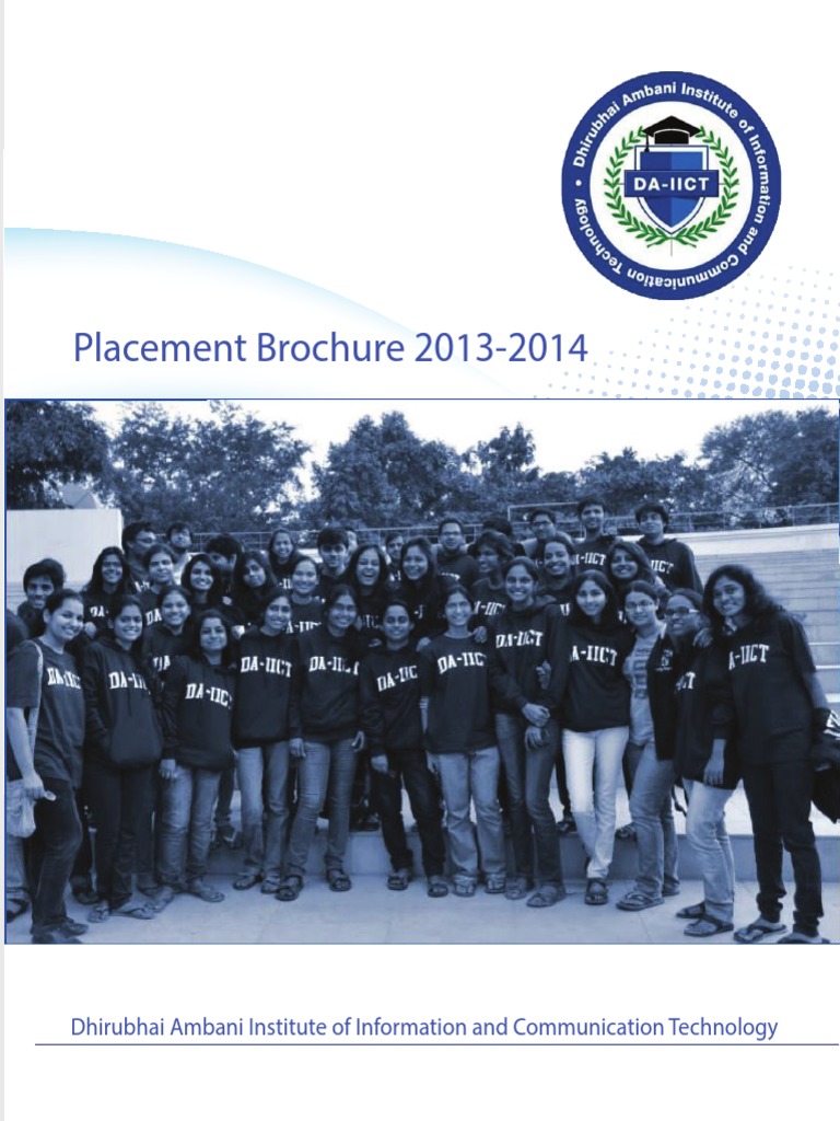 DA-IICT Placement Brochure 2013-2014 | PDF | Educational Technology ...