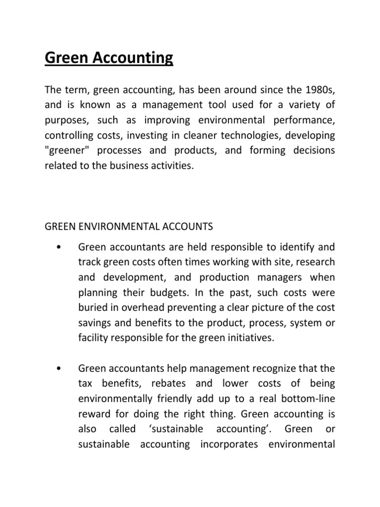 Green Accounting Final | PDF | Environmentalism | Gross Domestic Product