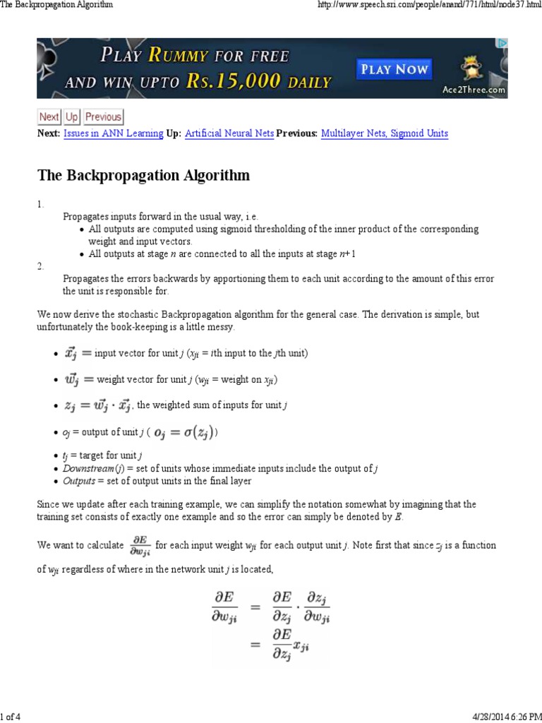The Backpropagation Algorithm | PDF | Systems Science | Neuroscience