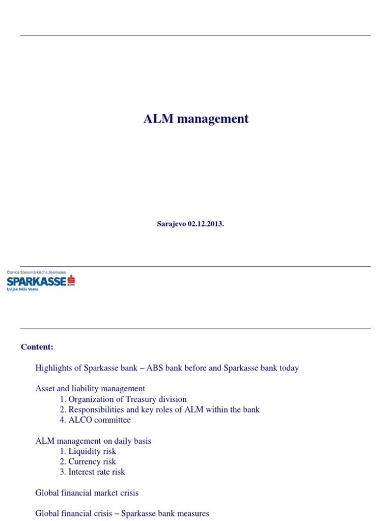Sparkasse Bank ALM Overview | PDF | Collateralized Debt Obligation ...