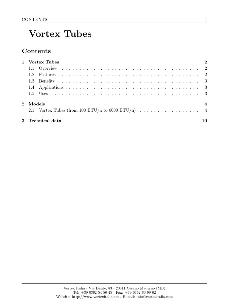 Vortex Tubes Explained: Benefits, Models & Uses | PDF | Refrigeration ...