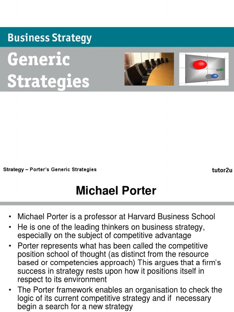 Strategy - Porter's Generic Strategies | PDF | Competitive Advantage ...