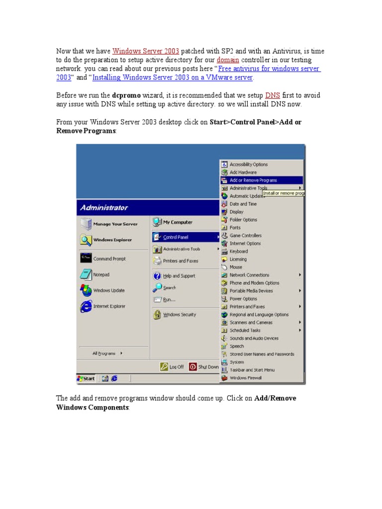 Free Antivirus For Windows Server 2003 Installing Windows Server 2003 ...
