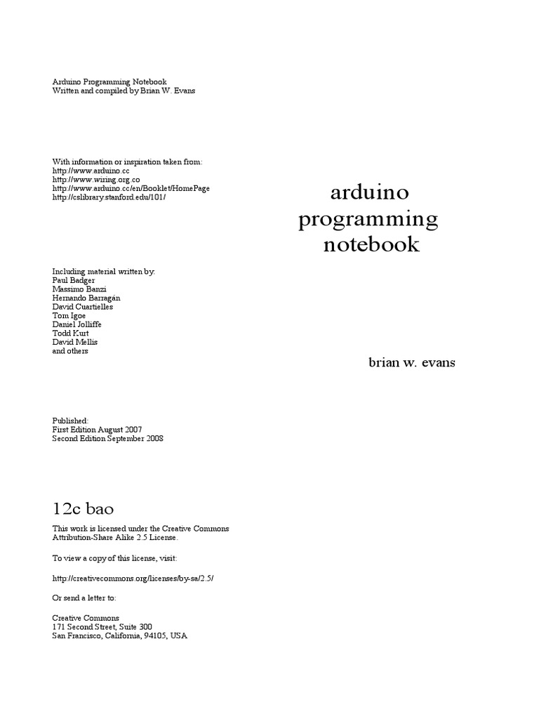 Arduino Programming Notebook Pdf Variable Computer Science Subroutine