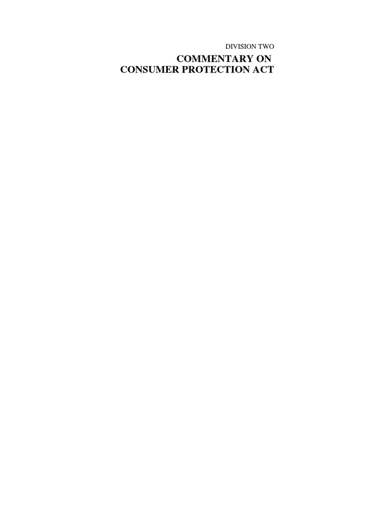 Commentary On The COPRA | PDF | Consumer Protection | Sales