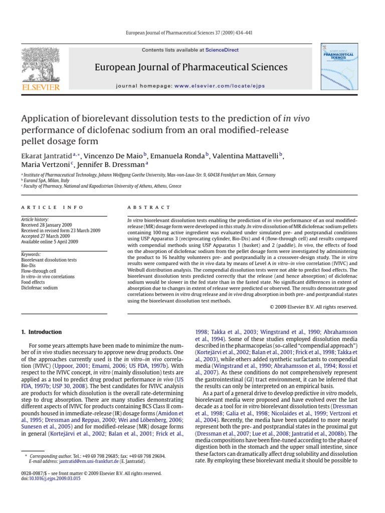 Application of Biorelevant Dissolution Tests | PDF | Pharmacokinetics ...