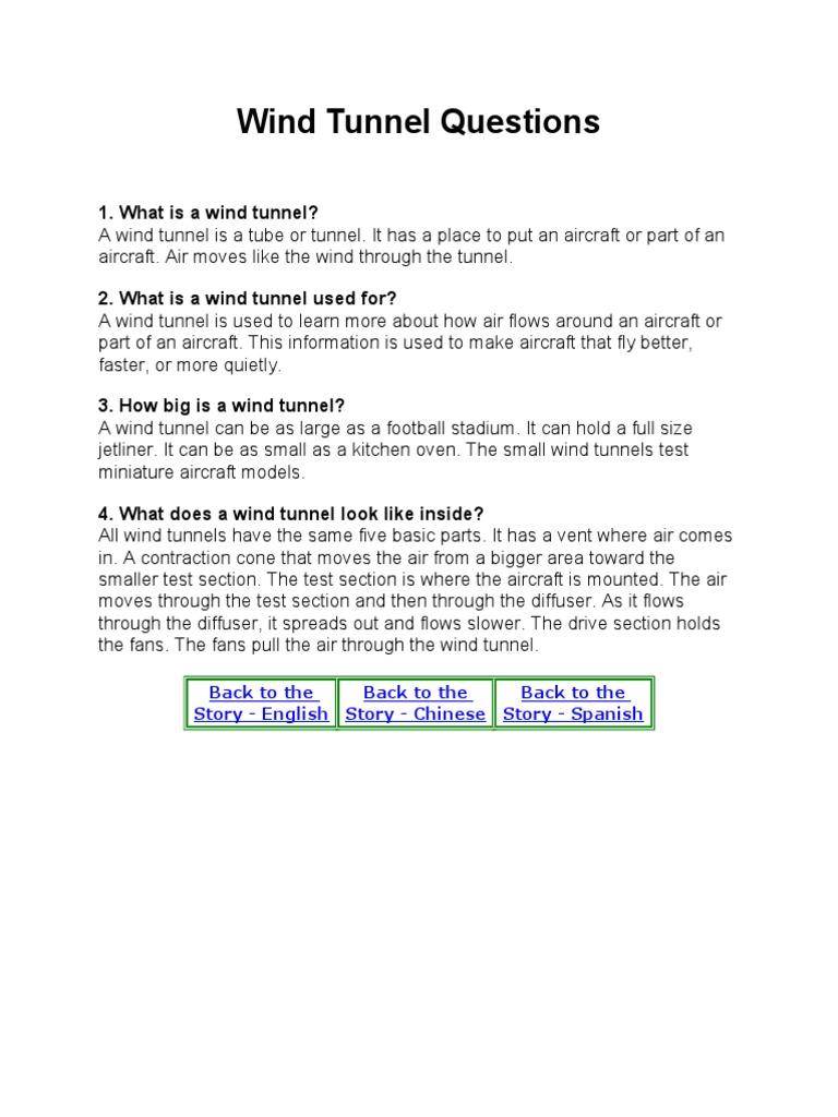 Wind Tunnel Questions | PDF
